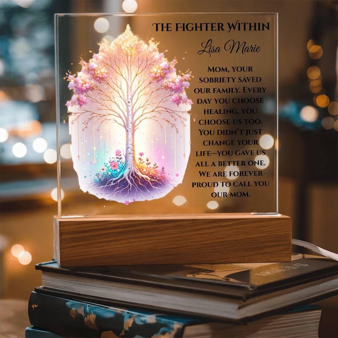 Custom Sobriety Gift With Light - Personalized LED Recovery Plaque With ...