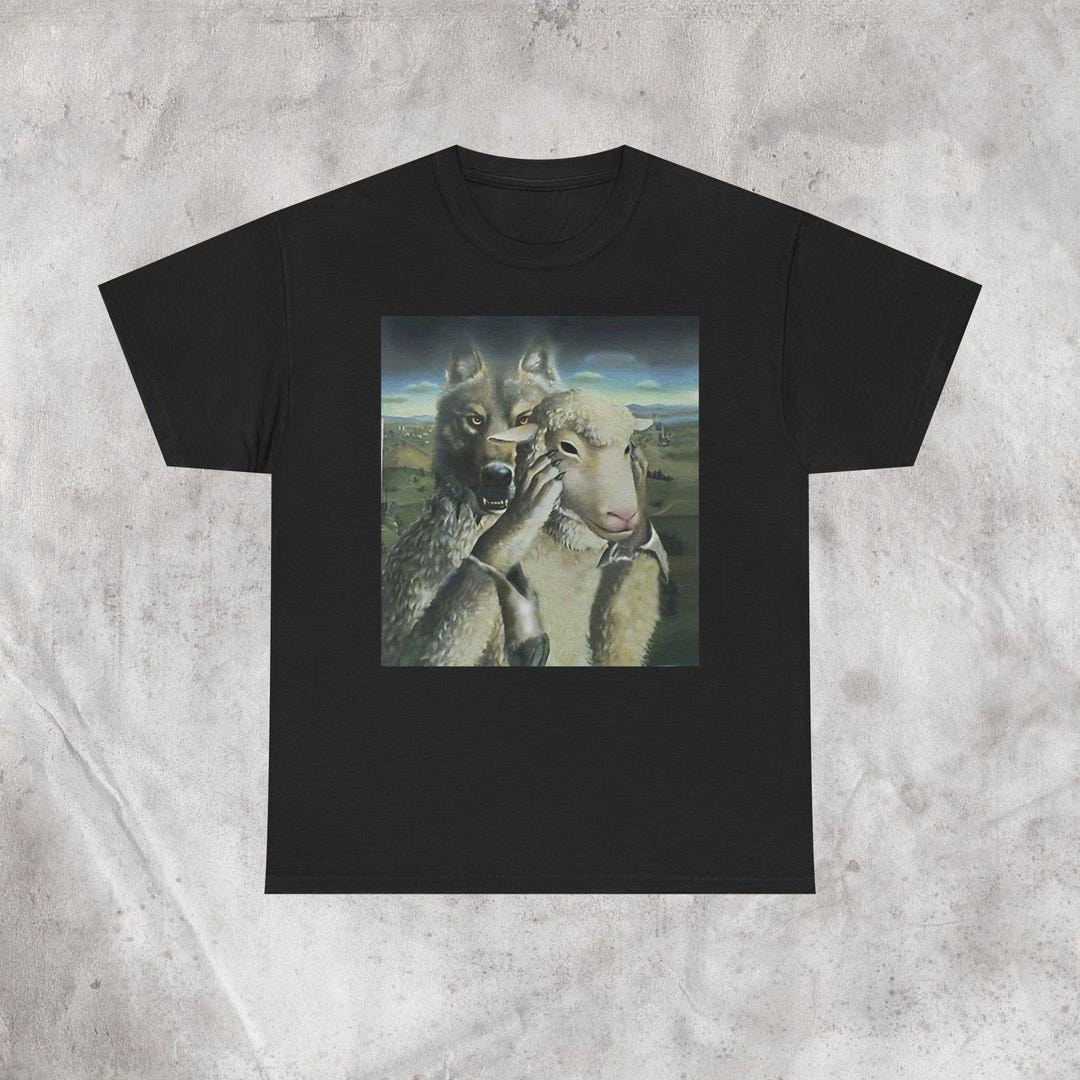Wolf in Sheep Shirt, Funny Brain Rot Werewolf Alpha Meme T-shirt, Funny ...