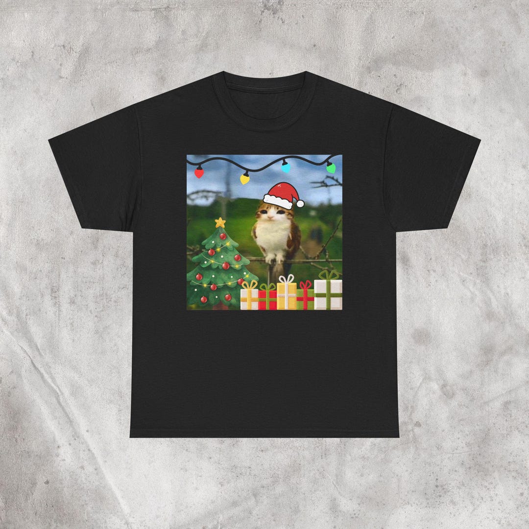 Brainrot Christmas Meowl Meme Shirt, Ai Cat-owl Holiday Tee, Funny Genz ...