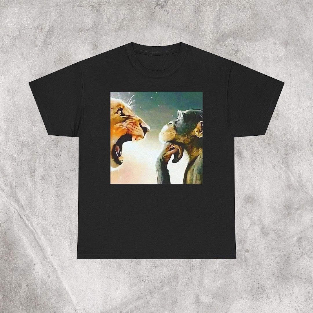 Meme Tee, Monkey Lion Meme, Unbothered Monkey Shirt , Funny Chill ...