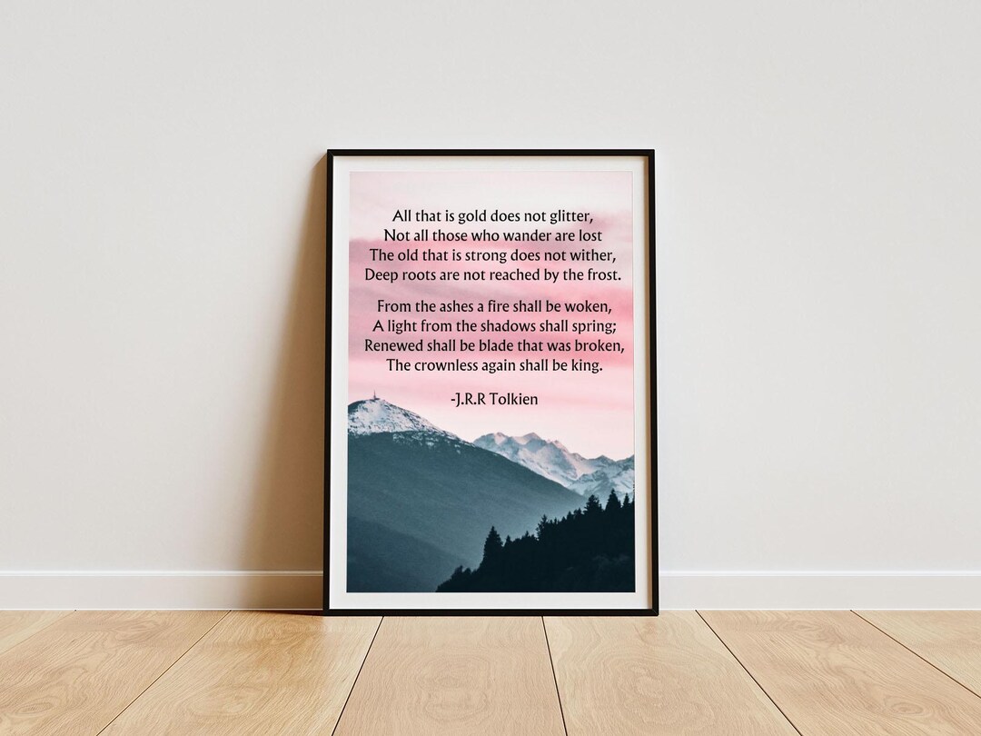 Lord of the Rings Poem Print: Tolkien Quote (digital Download) - Etsy