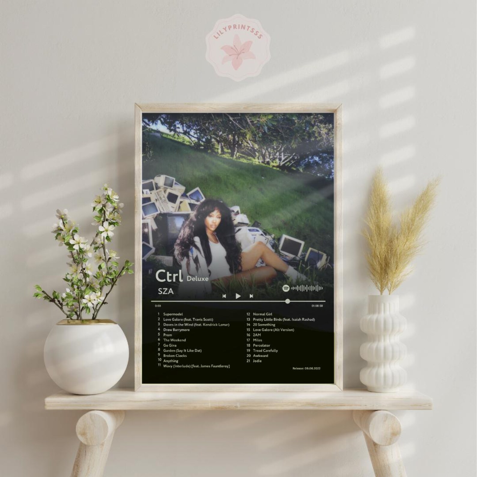 SZA Ctrl Deluxe Album Cover Poster – Aesthetic Music Wall Art ...