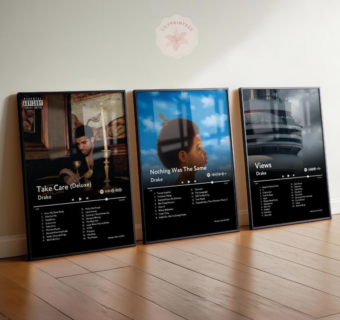 Drake Bundle Set of 3 Album Cover Posters, Rapper Posters- Take Care ...