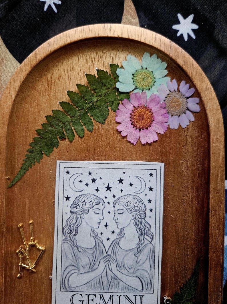 Gemini Zodiac Trinket Tray, Hand-drawn Original Artwork. Astrology Gift ...