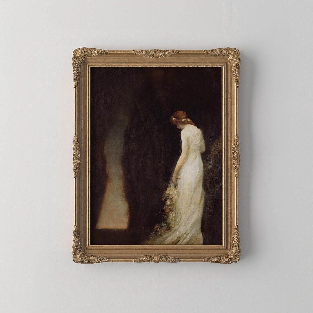 PRINTED Moody Woman Portrait Dark Academia Victorian Wall Art Gothic ...