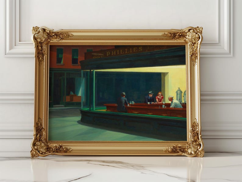 Nighthawks Edward Hopper Art Print Modern American Realism Wall Decor ...