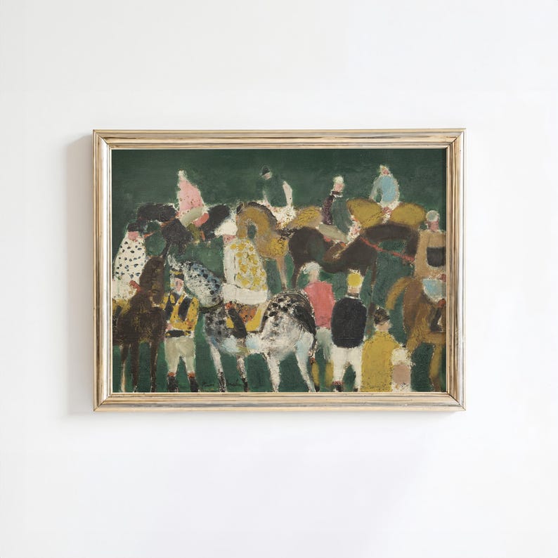PRINTED Abstract Horse Wall Art Equestrian Print Cottagecore Vintage ...