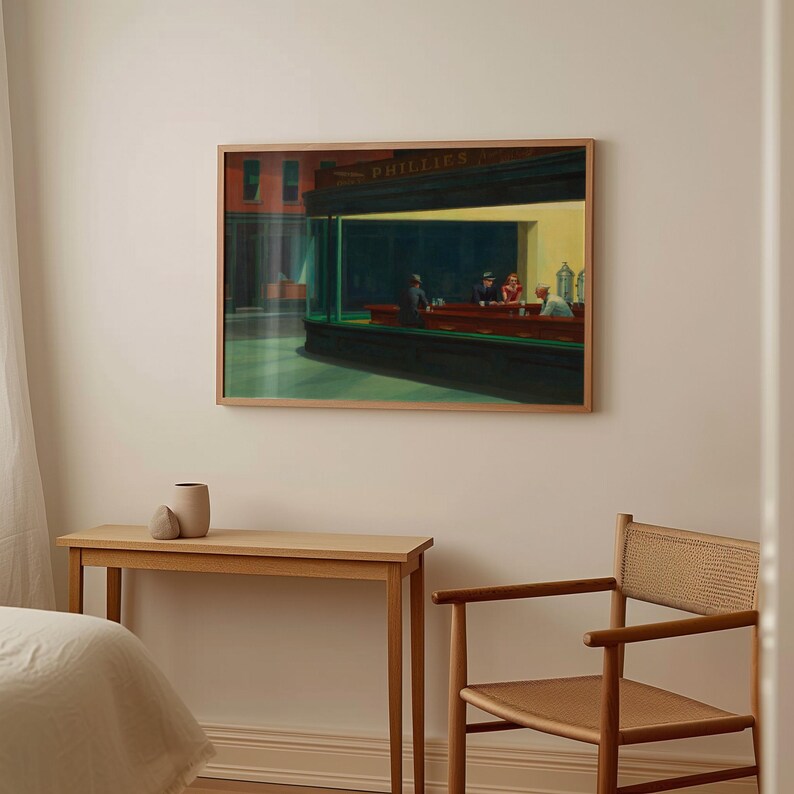 Nighthawks Edward Hopper Art Print Modern American Realism Wall Decor ...