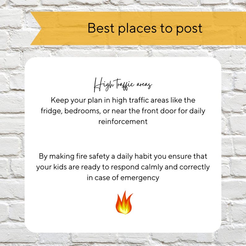 Custom Fire Safety Plan Printable for Kids, Family Fire Evacuation Plan ...