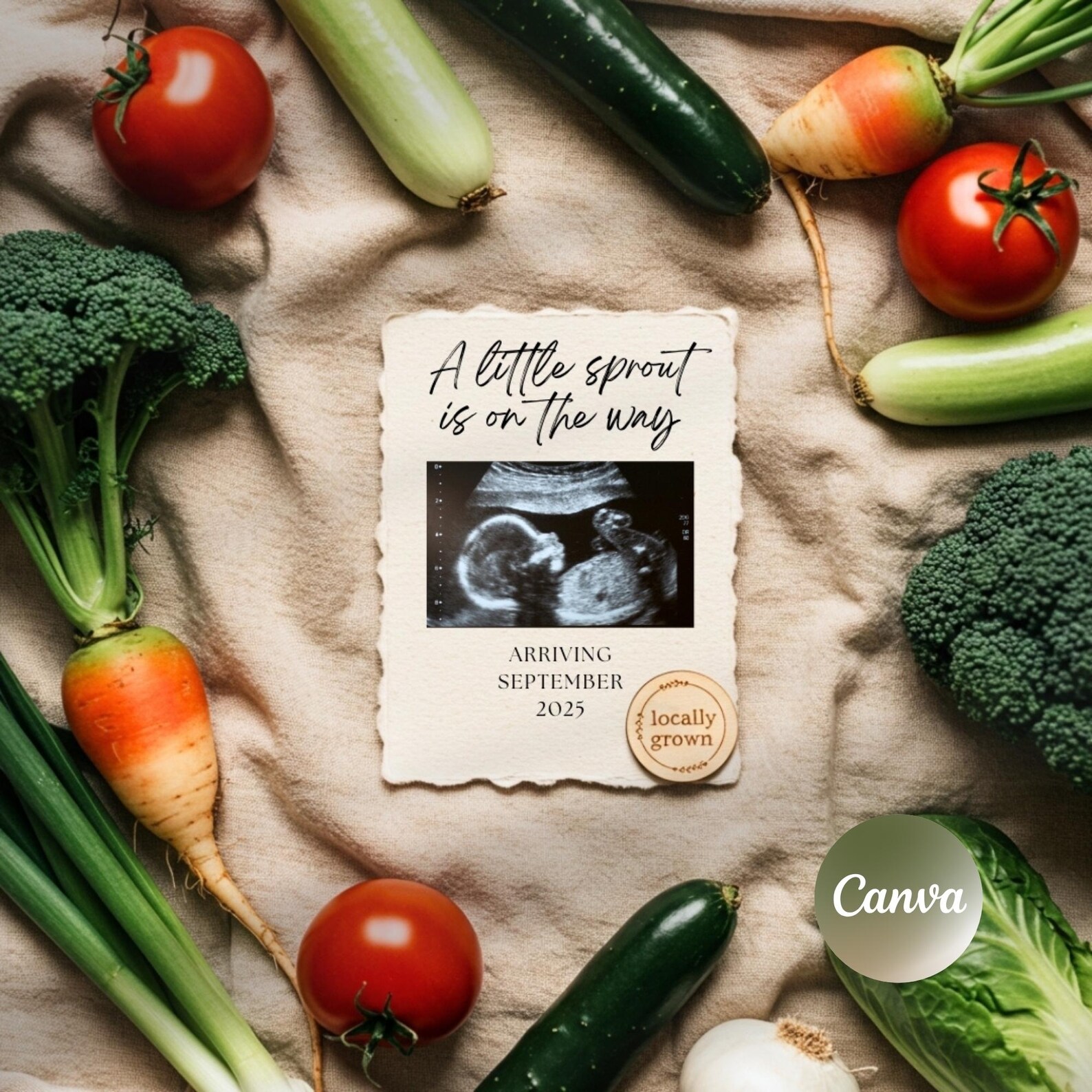 Gender Neutral Farm Pregnancy Announcement, Vegetable Social Media ...