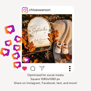 Pregnancy Announcement September Baby,digital Gender Neutral Social ...