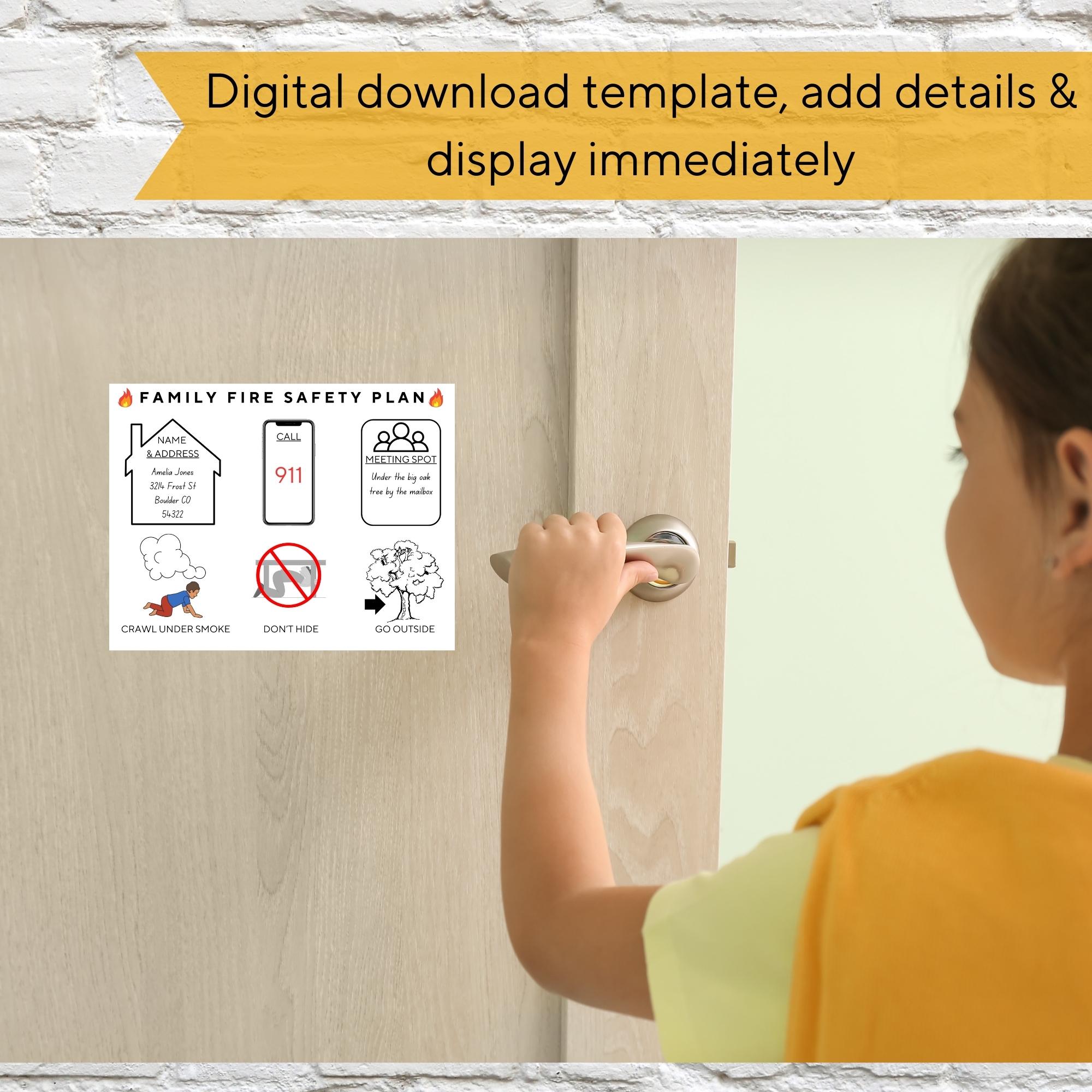 Custom Fire Safety Plan Printable for Kids, Family Fire Evacuation Plan ...