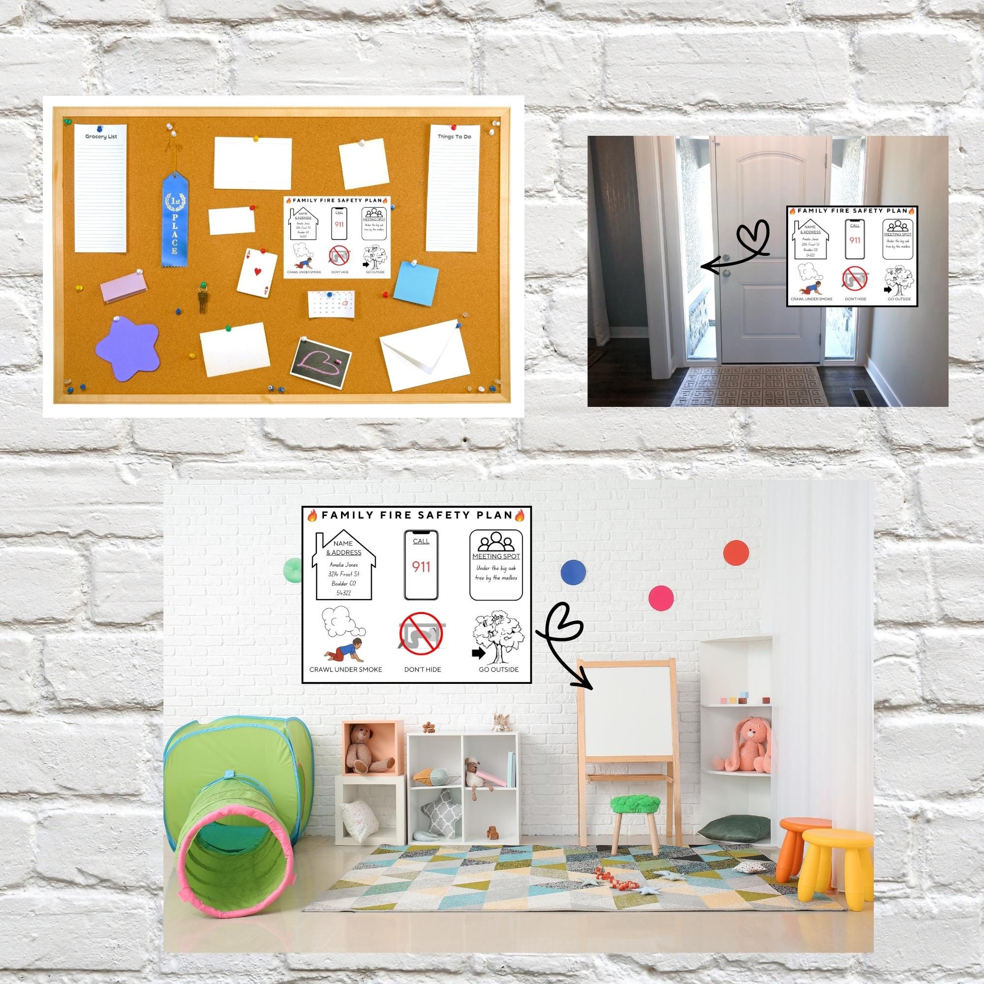 Custom Fire Safety Plan Printable for Kids, Family Fire Evacuation Plan ...