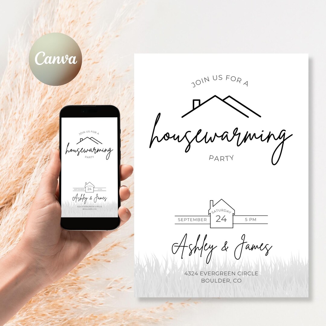 Housewarming Invitation Printable, Digital House Warming Party Invite ...