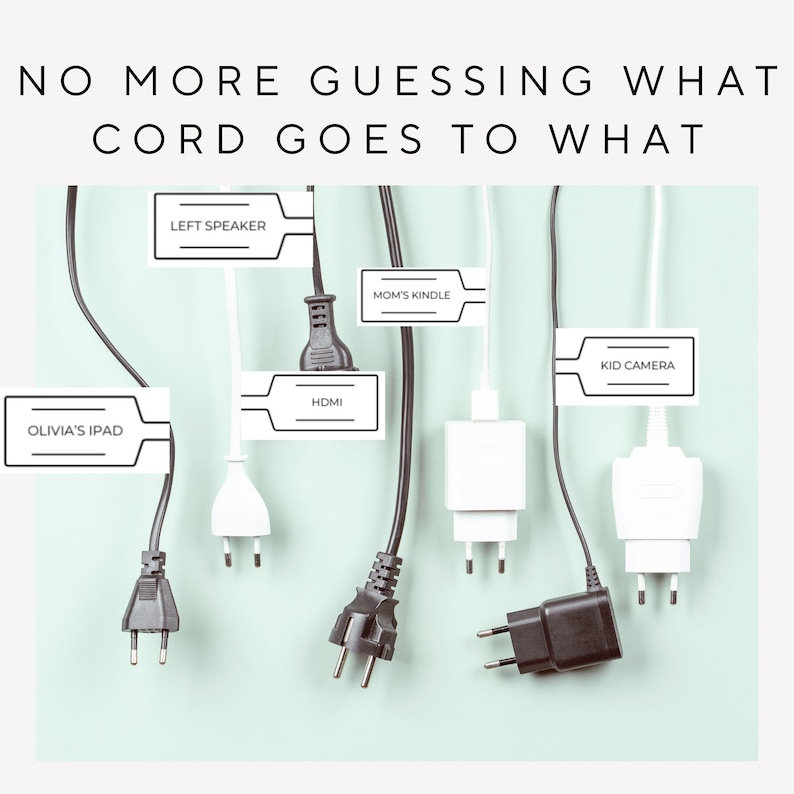 Printable Cable Labels, Editable Cord Organization Stickers ...