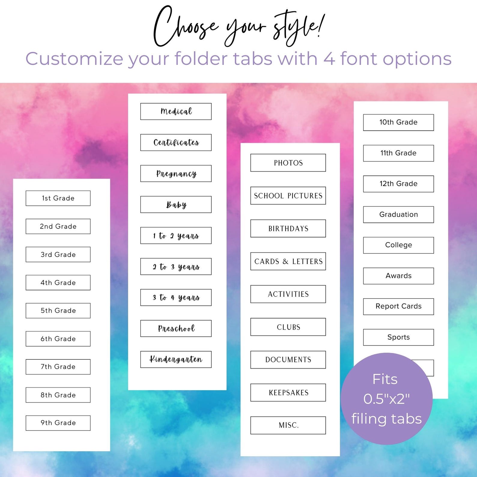 Child Memory Box Labels Canva Editable | Milestone Keepsake Folder Kit ...
