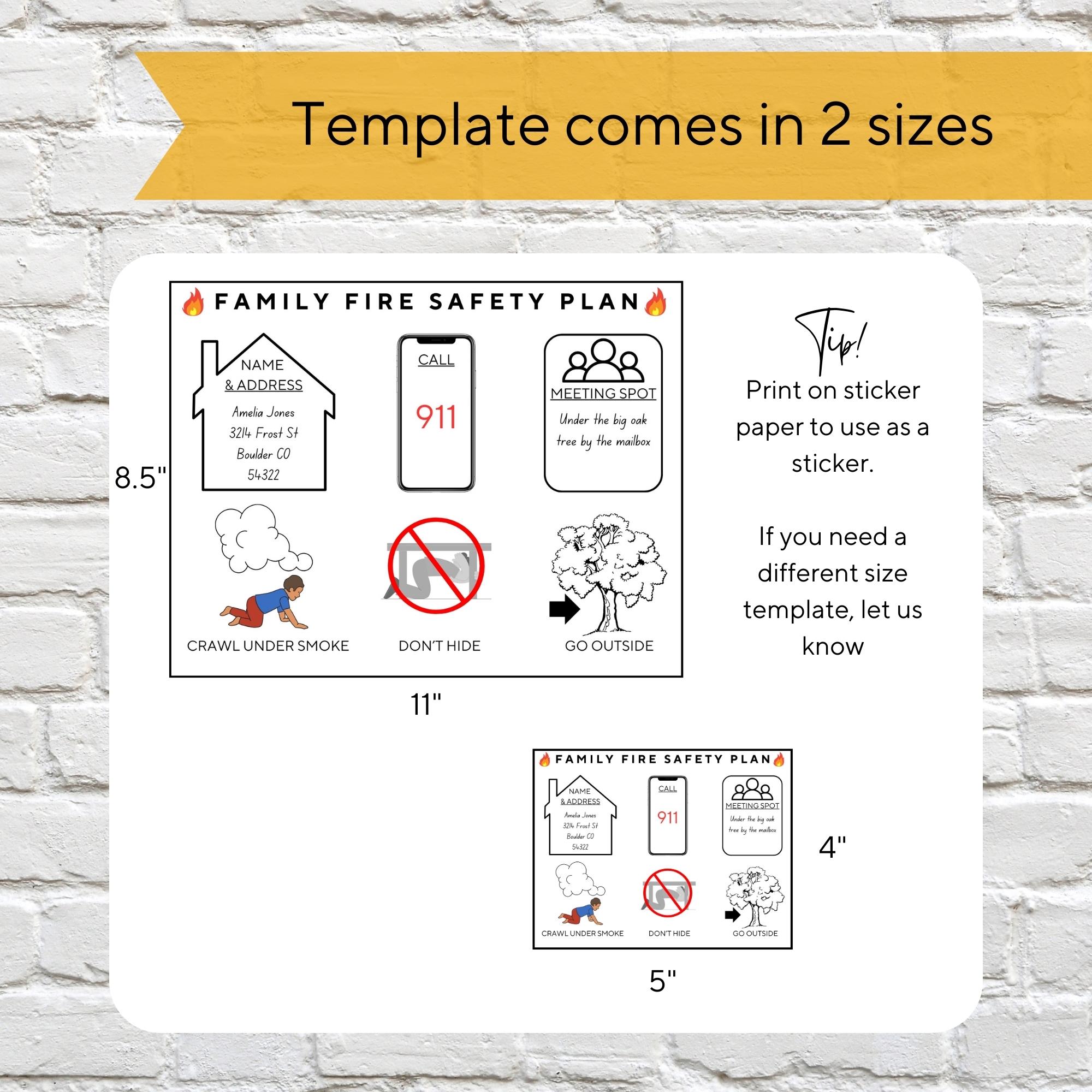 Custom Fire Safety Plan Printable for Kids, Family Fire Evacuation Plan ...
