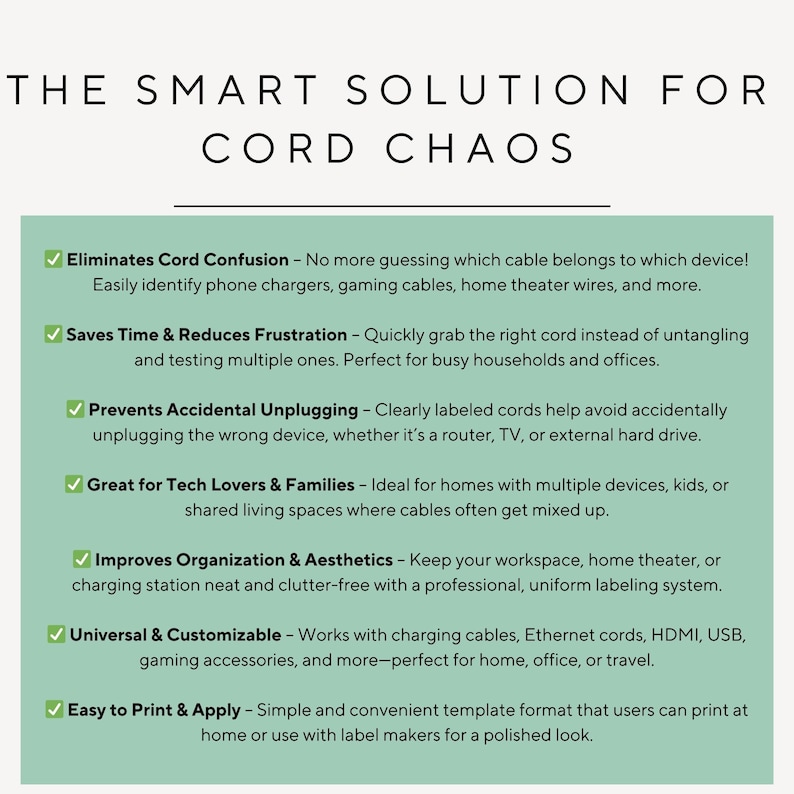 Printable Cable Labels, Editable Cord Organization Stickers ...