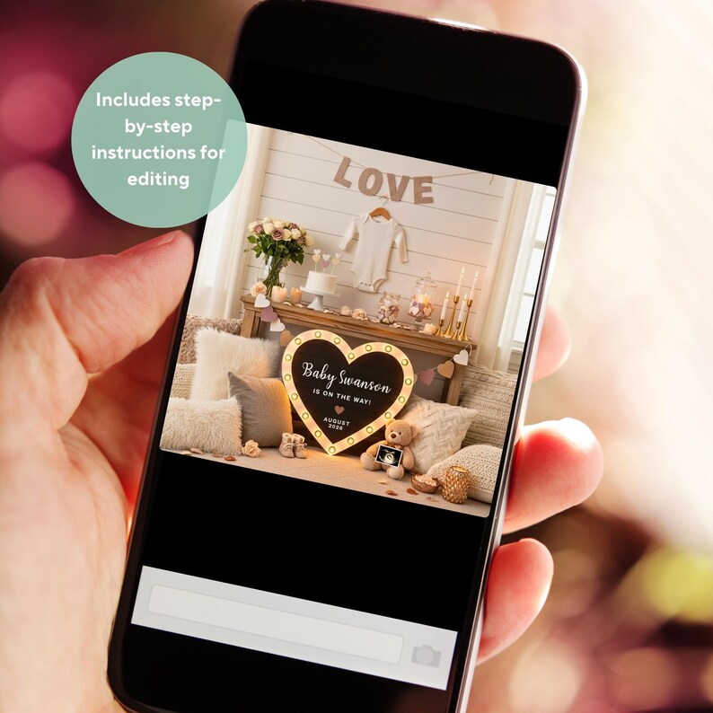 Valentines Day Pregnancy Announcement Digital, Gender Neutral Baby ...