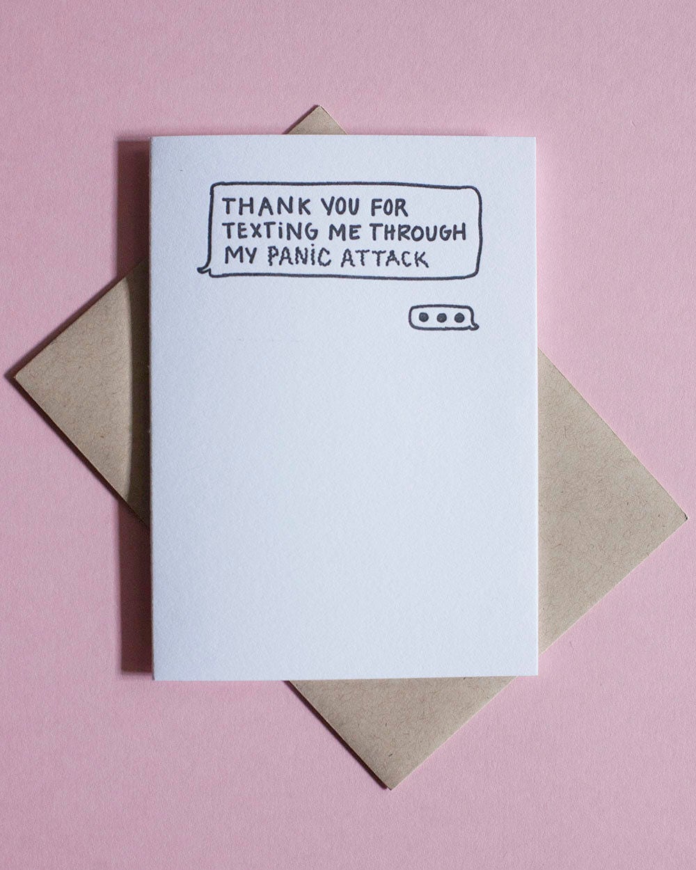 Thank You For Texting Me Through My Panic Attack Letterpress | Etsy