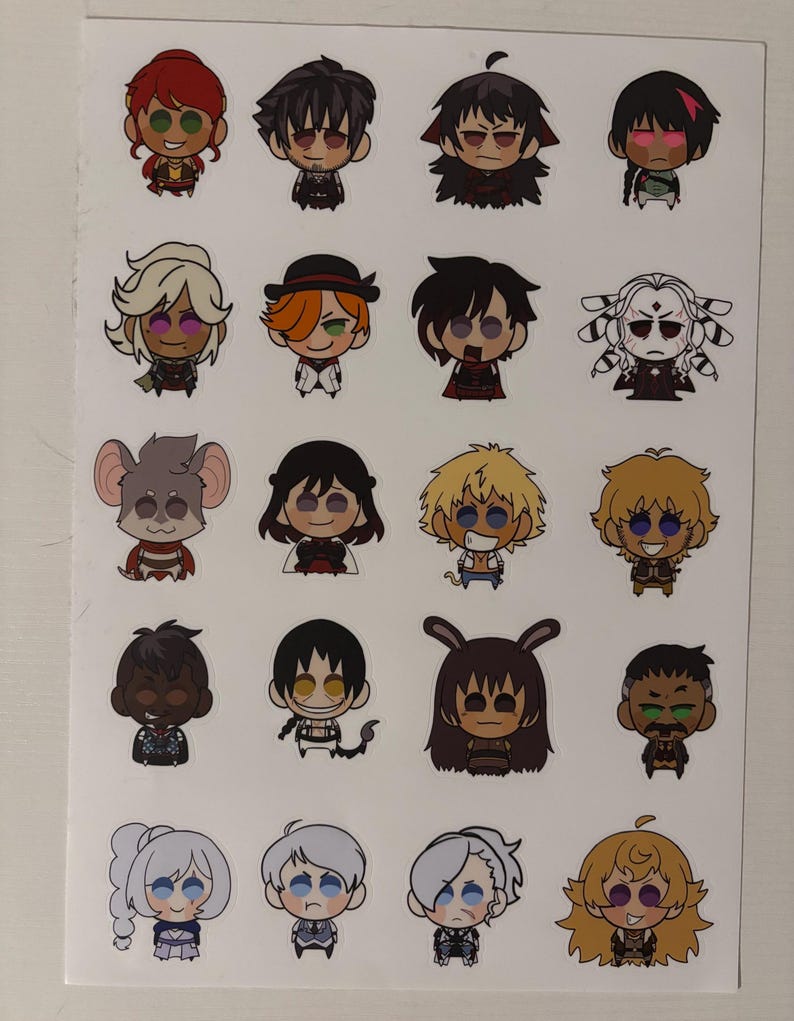RWBY Chibi Character Sticker Sheets - Etsy