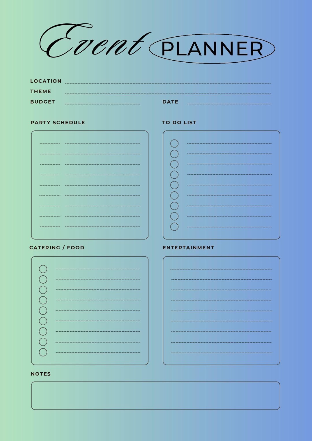 Event Planner - Etsy