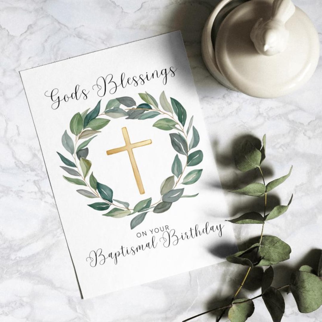 Baptismal Birthday Card Baptism Birthday Printable Card Instant ...