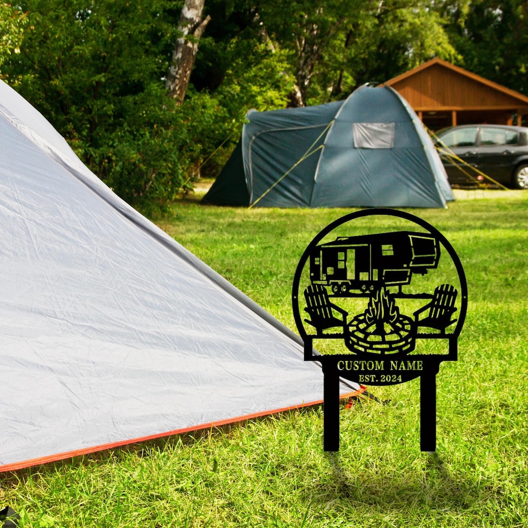 Custom Metal Campfire Sign, Personalized Cabin Decor, Outdoor Camping ...