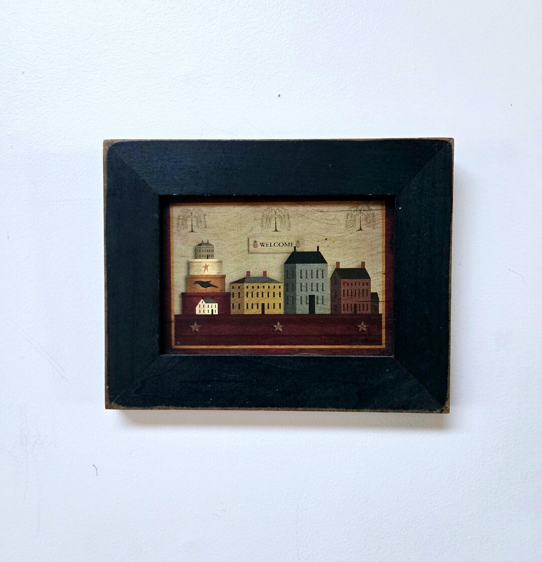 Vintage Warren Kimble Framed Folk Art Painting | 1990s - Etsy