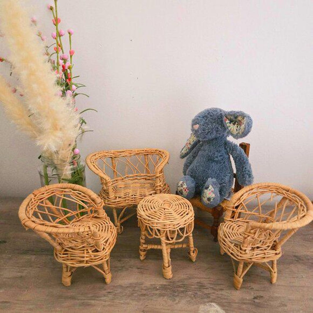 Vintage Wicker Doll Furniture Set | 1980s - Etsy