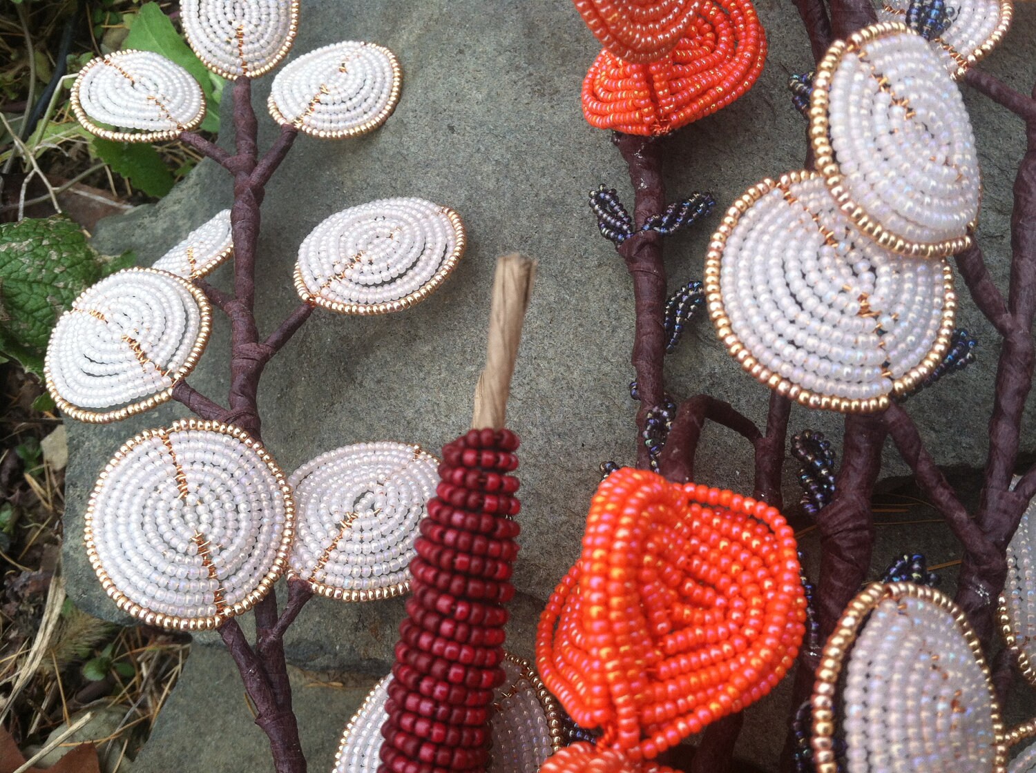 Beaded Cattails Fall Flower Bunch With Wire Stem - Etsy