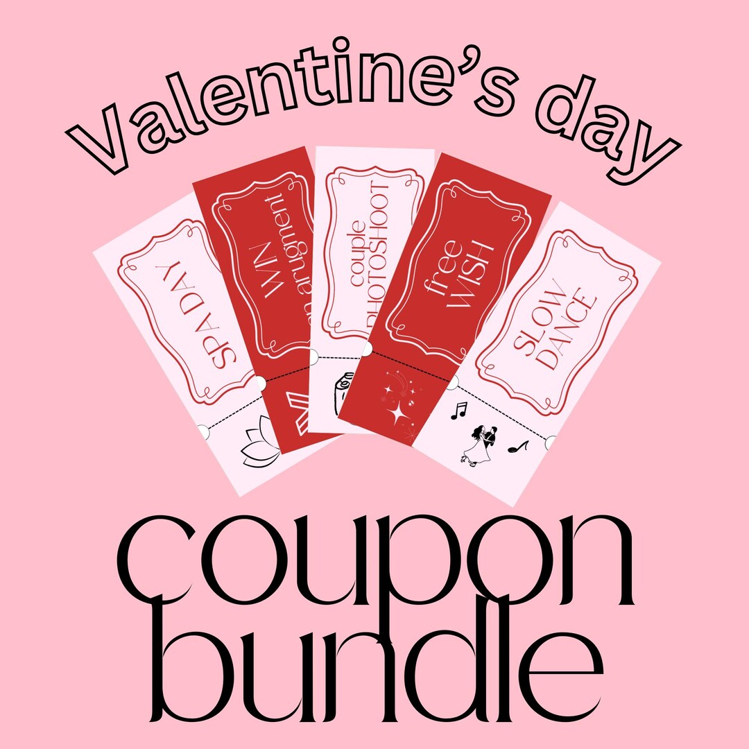 Valentine's Day COUPON Bundle, Printable Love Coupons for Valentines ...