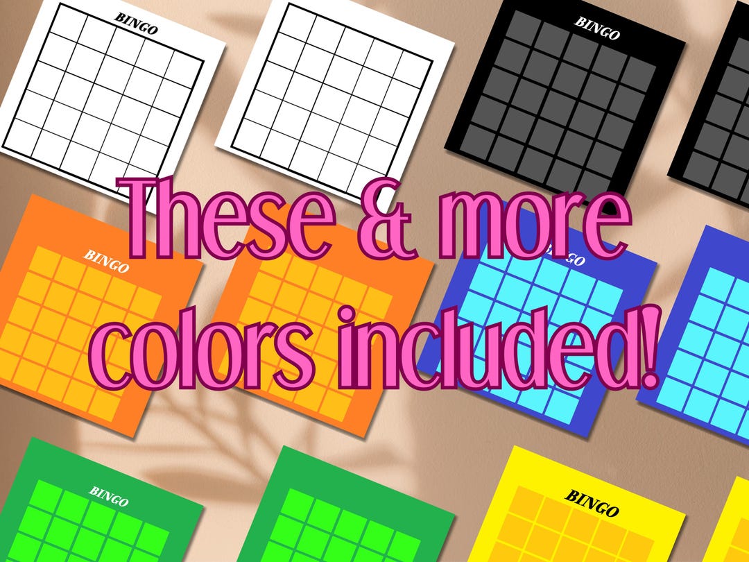 Colorful Bingo Templates Printable or for Digital Use Like Social Media ...