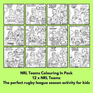 NRL Rugby League Colouring Pages // Kids Colouring in Activity ...