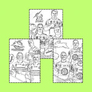 NRL Rugby League Colouring Pages // Kids Colouring in Activity ...
