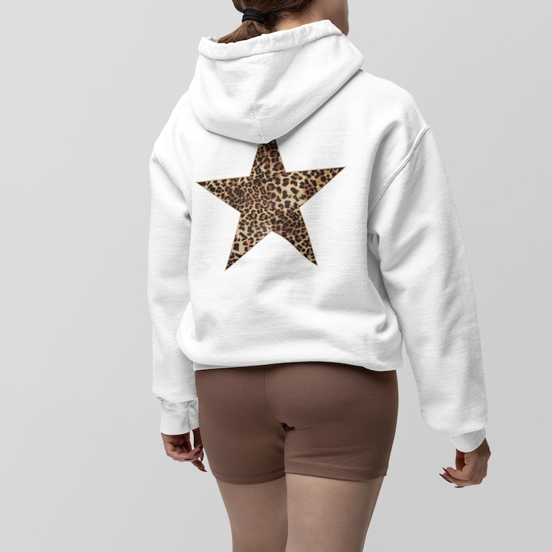 Cheetah Star Print Hoodie - Etsy