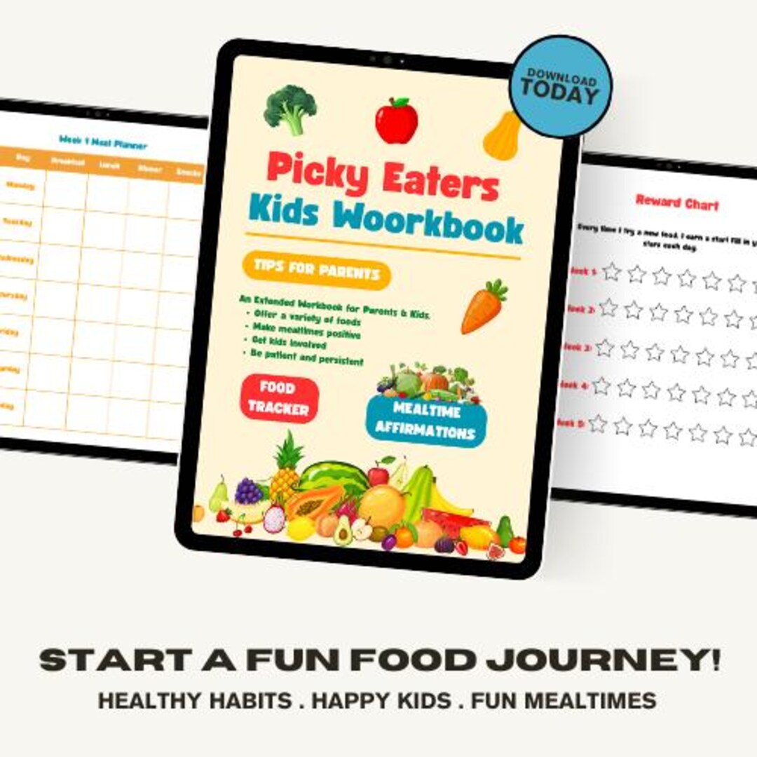 Picky Eaters Kids Workbook: Printable Meal Planner & Food Tracker ...