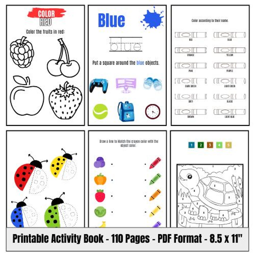 Colors Activity Book for Kids | Printable Coloring Learning Pages ...