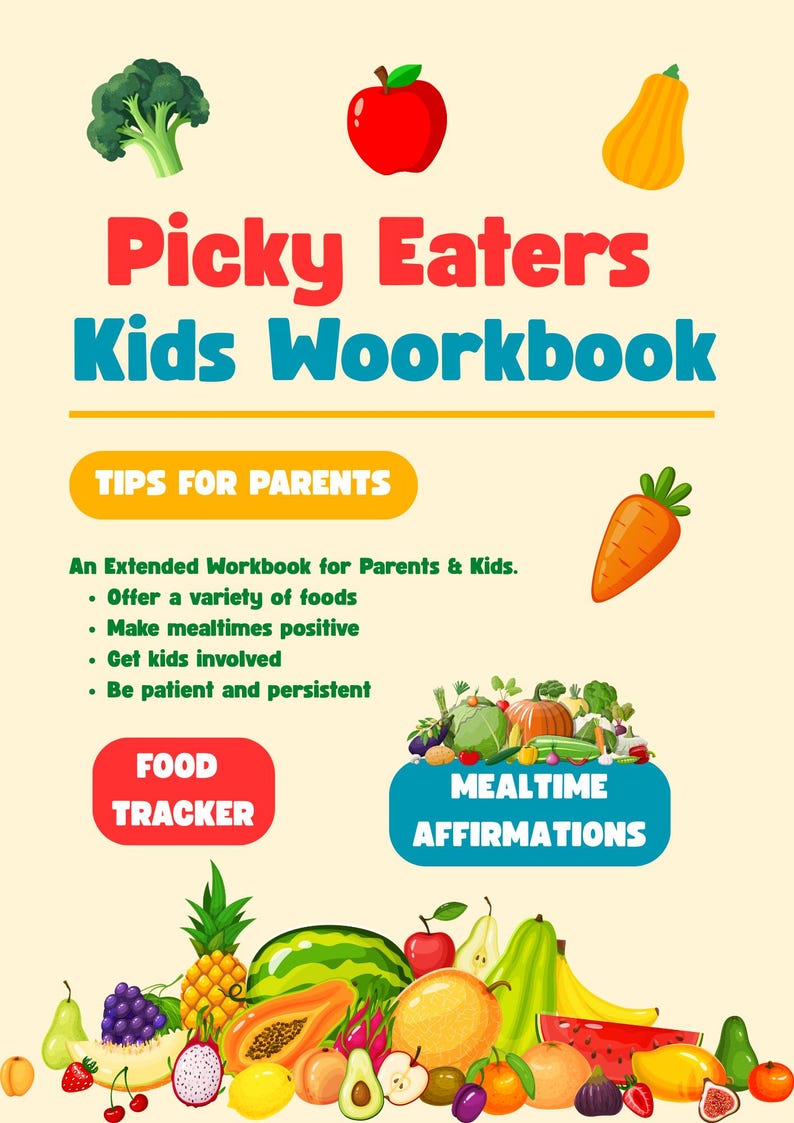 Picky Eaters Kids Workbook: Printable Meal Planner & Food Tracker ...