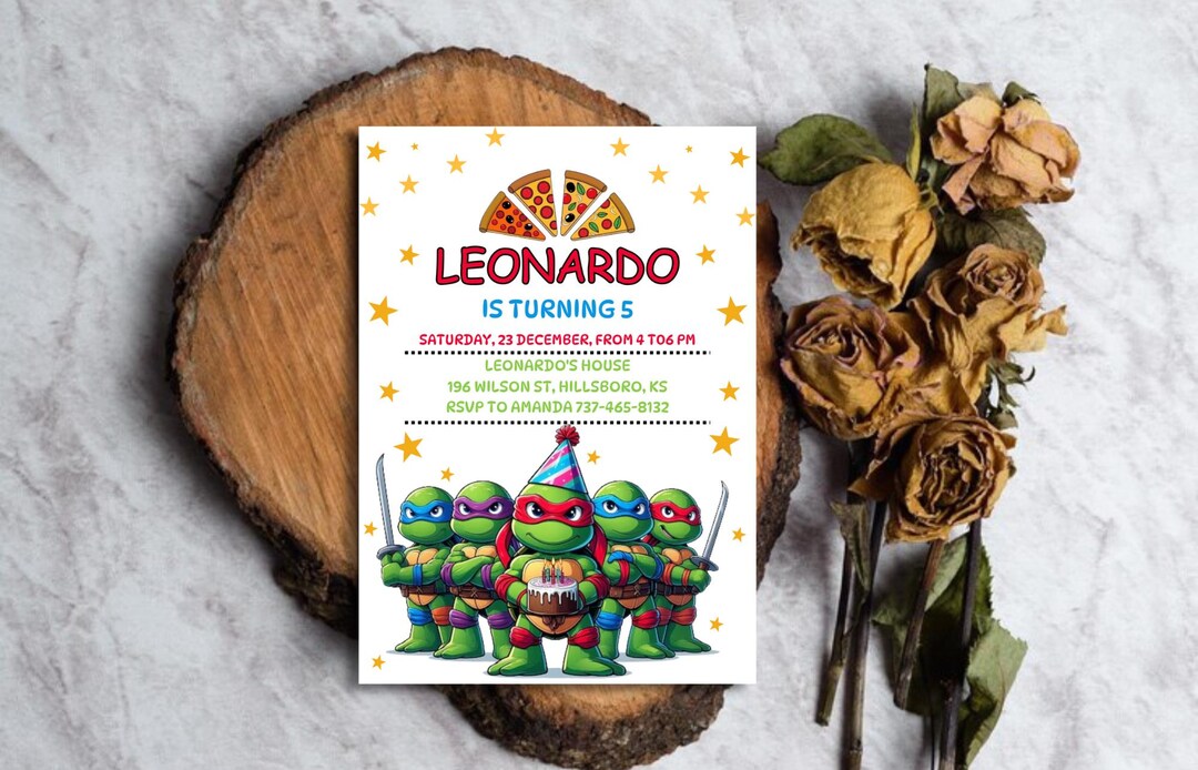 Editable Ninja Turtle Birthday Invitation | TMNT Party Invite Printable ...