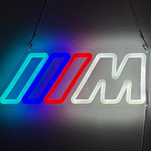 BMW Car Logo Neon Sign, Wall Decor, USB Powered, LED, 10 Brightness ...