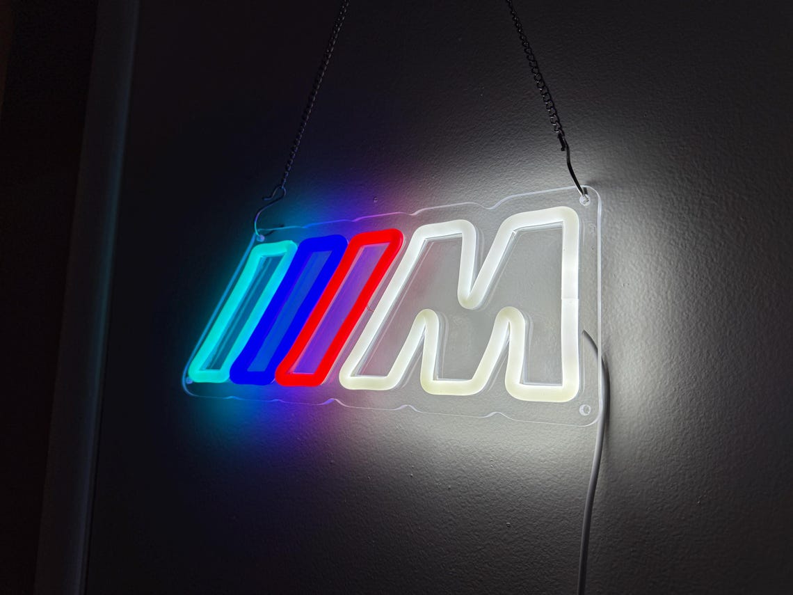 BMW Car Logo Neon Sign, Wall Decor, USB Powered, LED, 10 Brightness ...