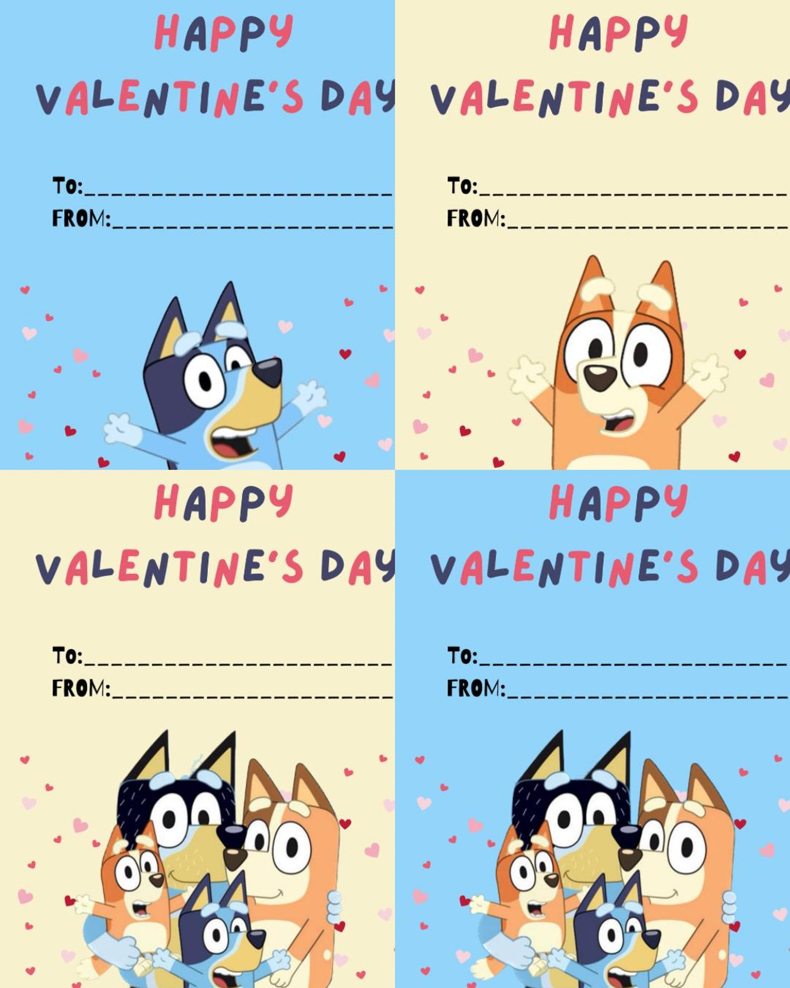 Bluey Valentine’s Printable - Etsy