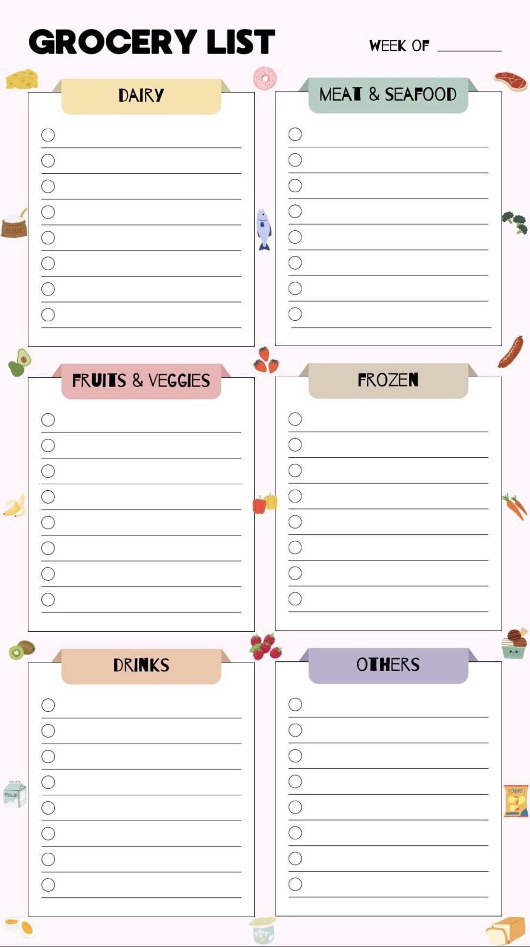 Reusable Grocery Shopping List - Etsy