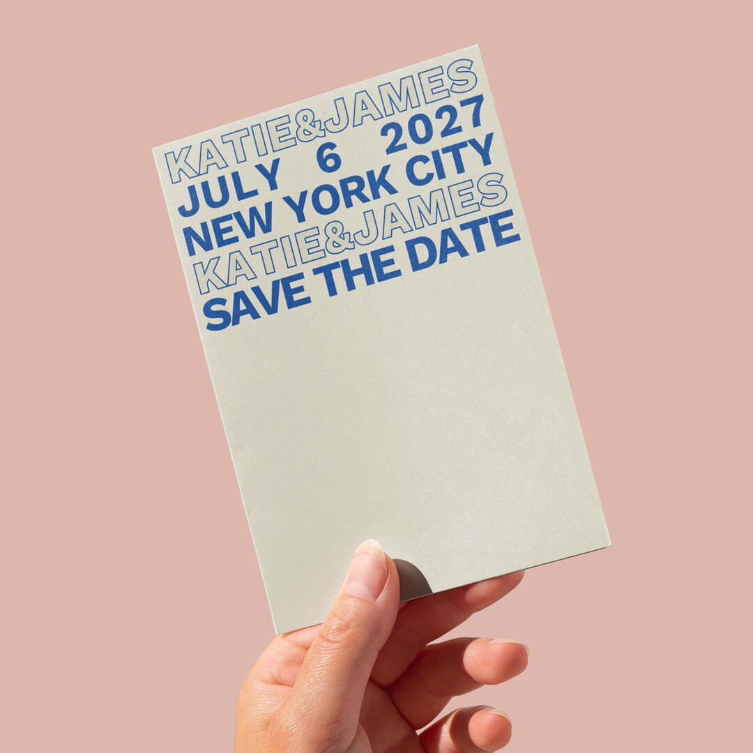 Modern Save the Date Template, Bold Typography Wedding Card, Editable ...