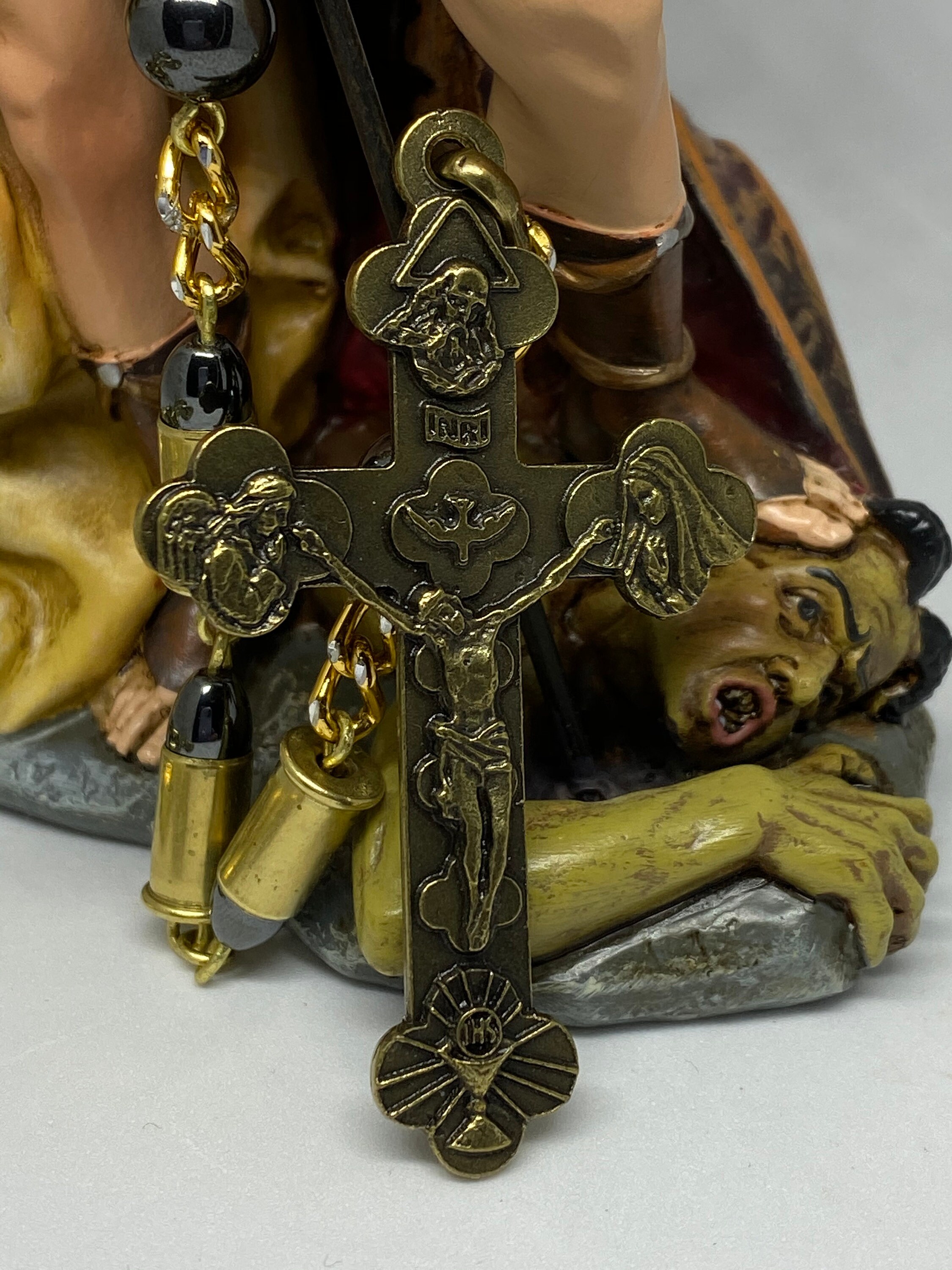 Bullet Rosary With St. Michael Center and Trinity Crucifix - Etsy