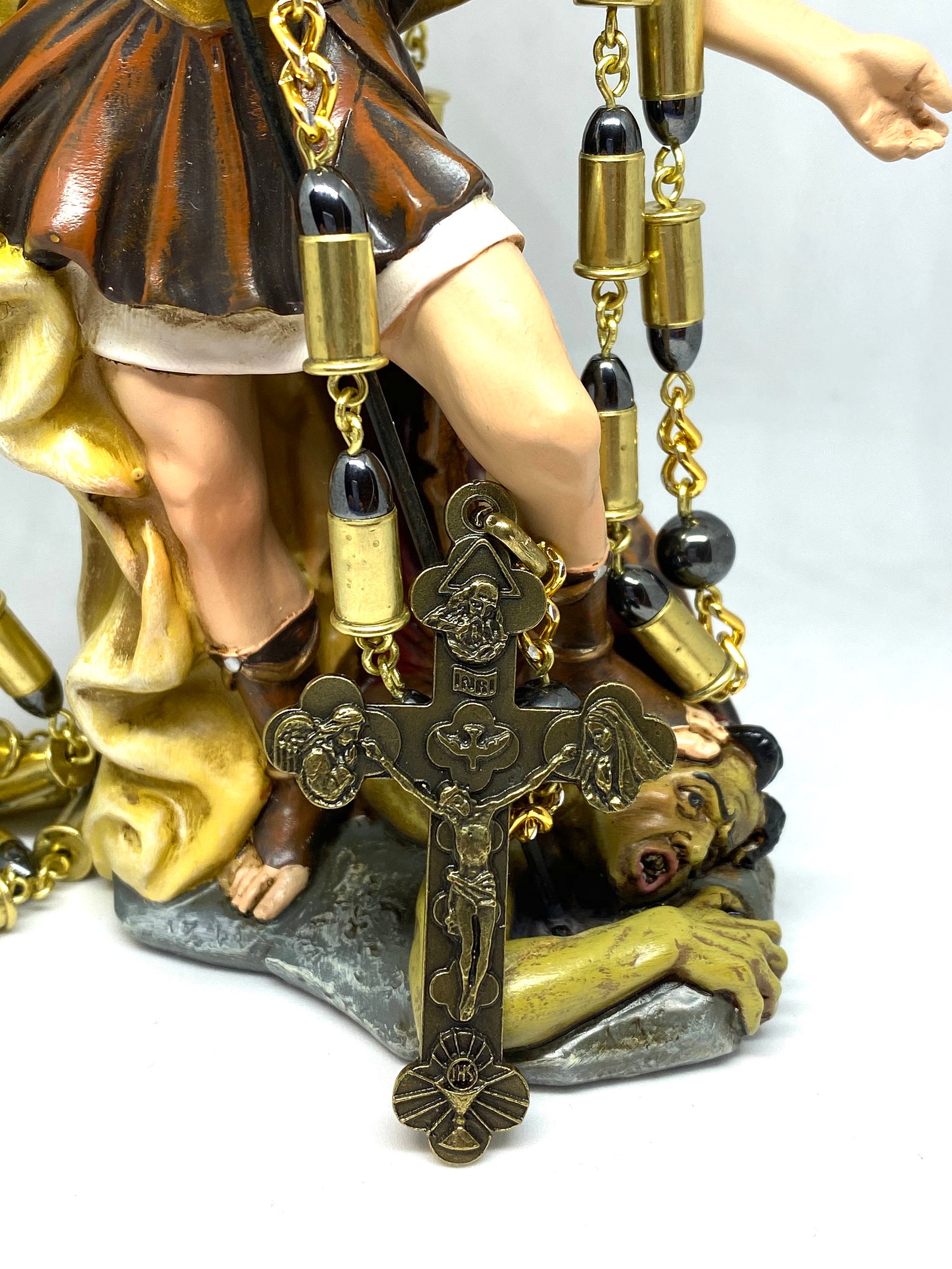 Bullet Rosary With St. Michael Center and Trinity Crucifix - Etsy