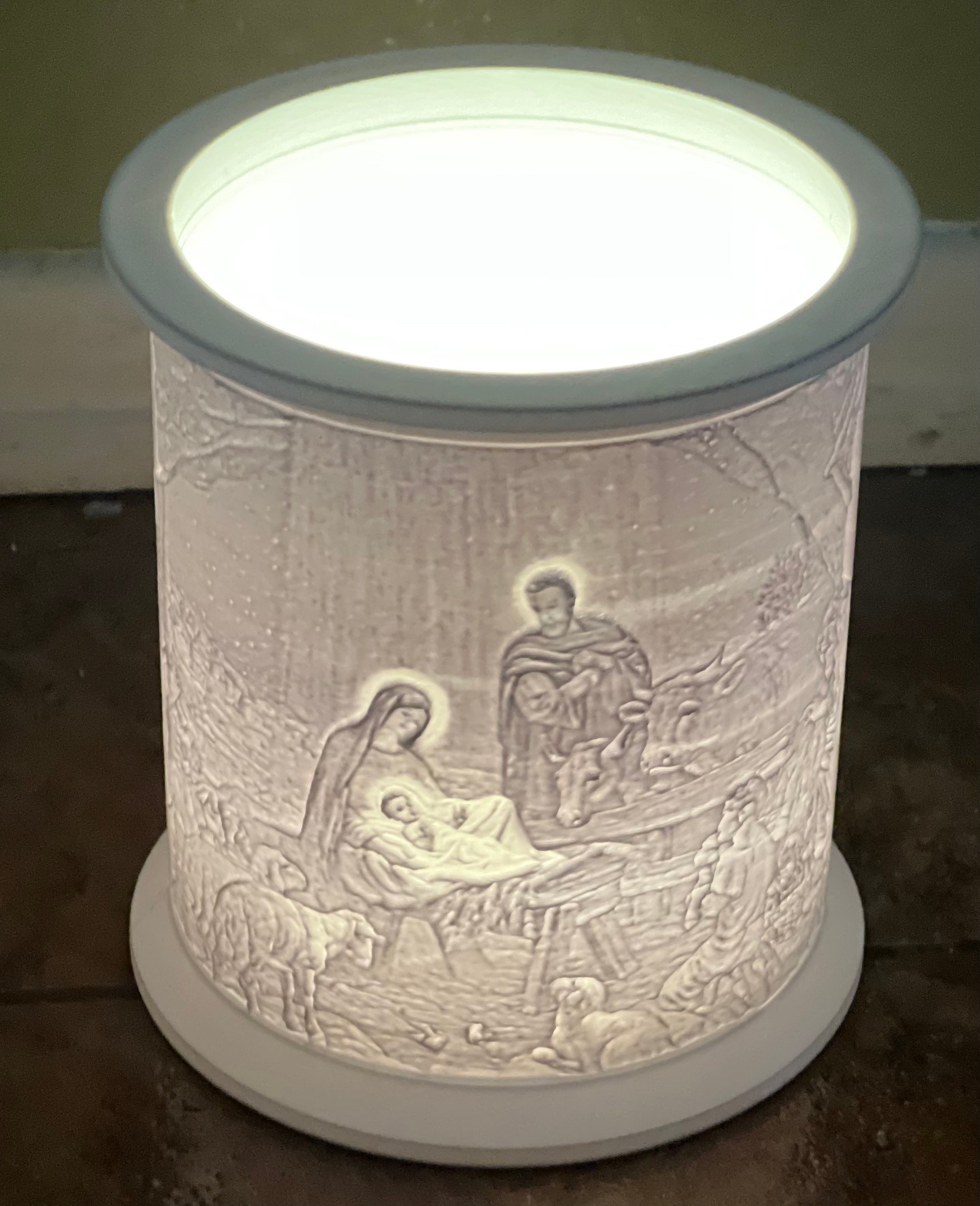 3-D Printed Nativity Scene Lithophane, Holy Family Nativity Lithophane ...