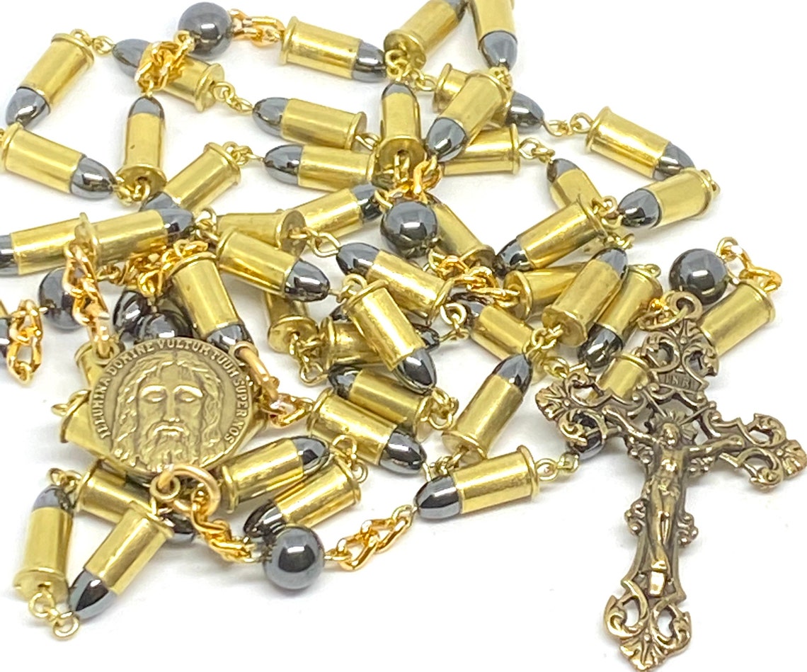 Bullet Rosary with Holy Face of Jesus center and Complimentary | Etsy