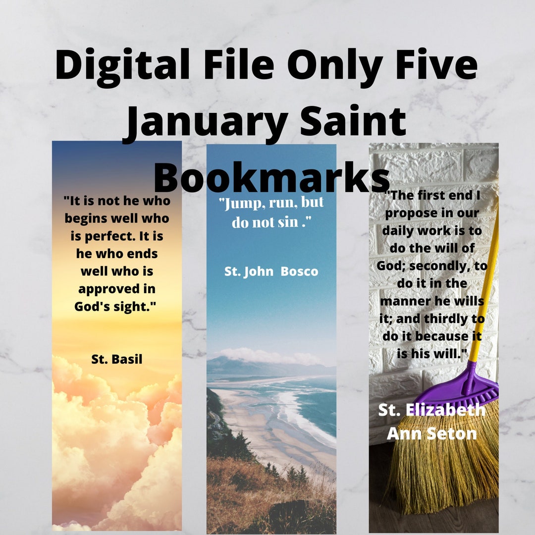Digital File Only January Saints Bookmarks, January Saints Bookmarks ...